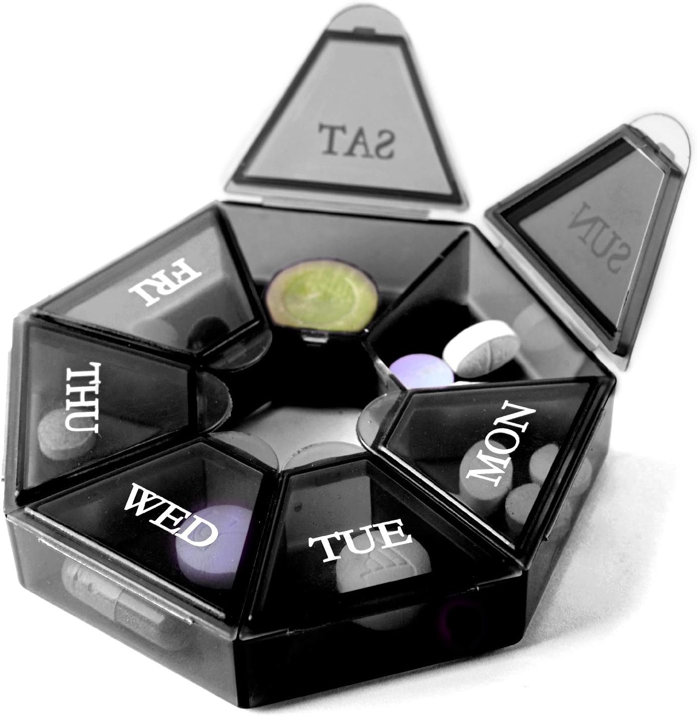 Amazon.com: 7-Sided portable pill box medicine planner small case ...