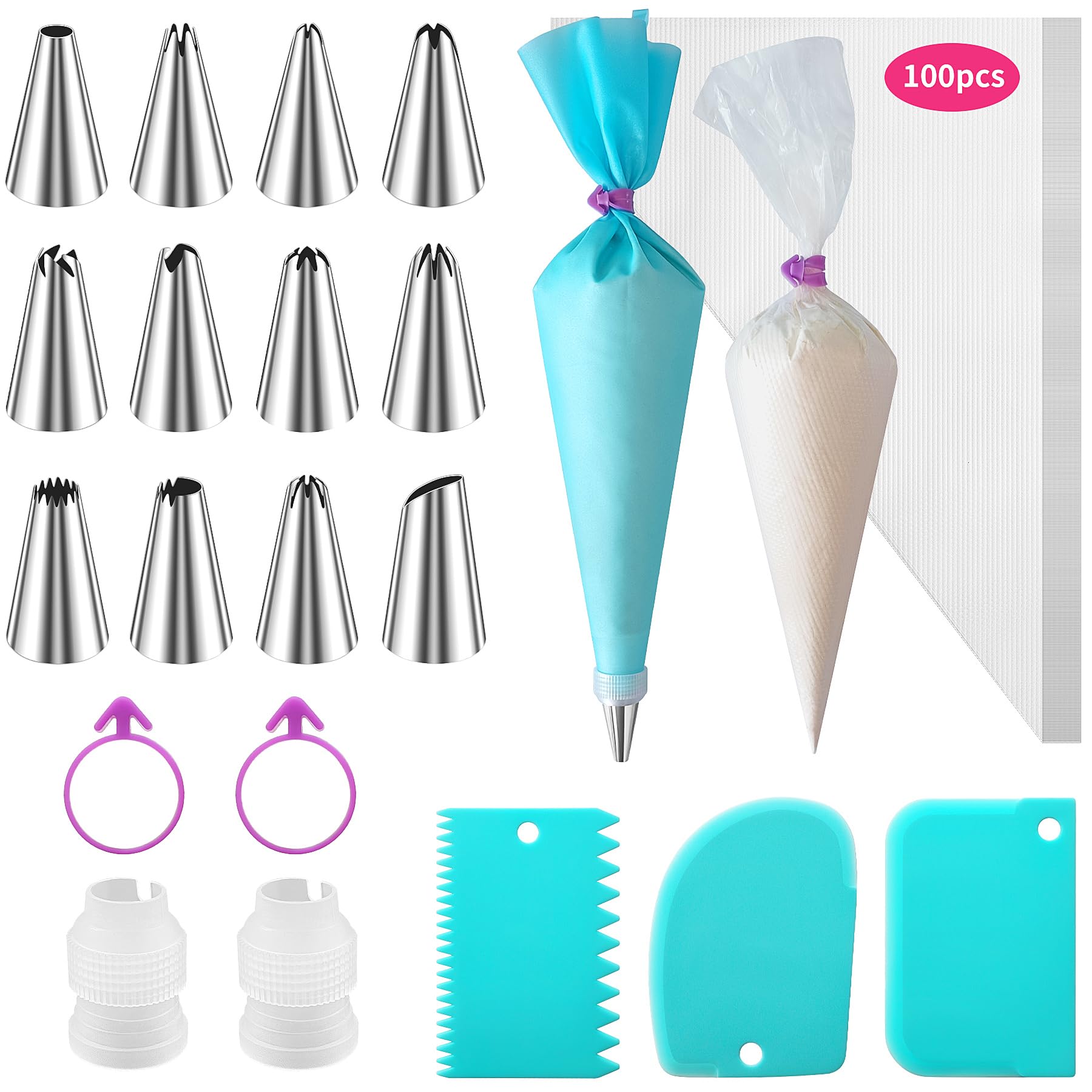 Snapklik.com : ALLTOP Piping Bags And Tips Set -Ultimate Cake ...