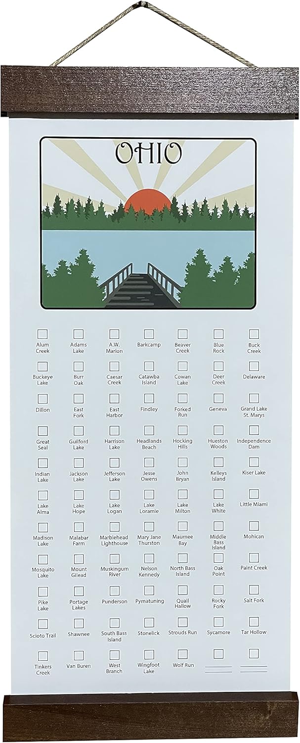 Amazon.com: Ohio State Park Checklist - Ultimate OH State Park Poster ...