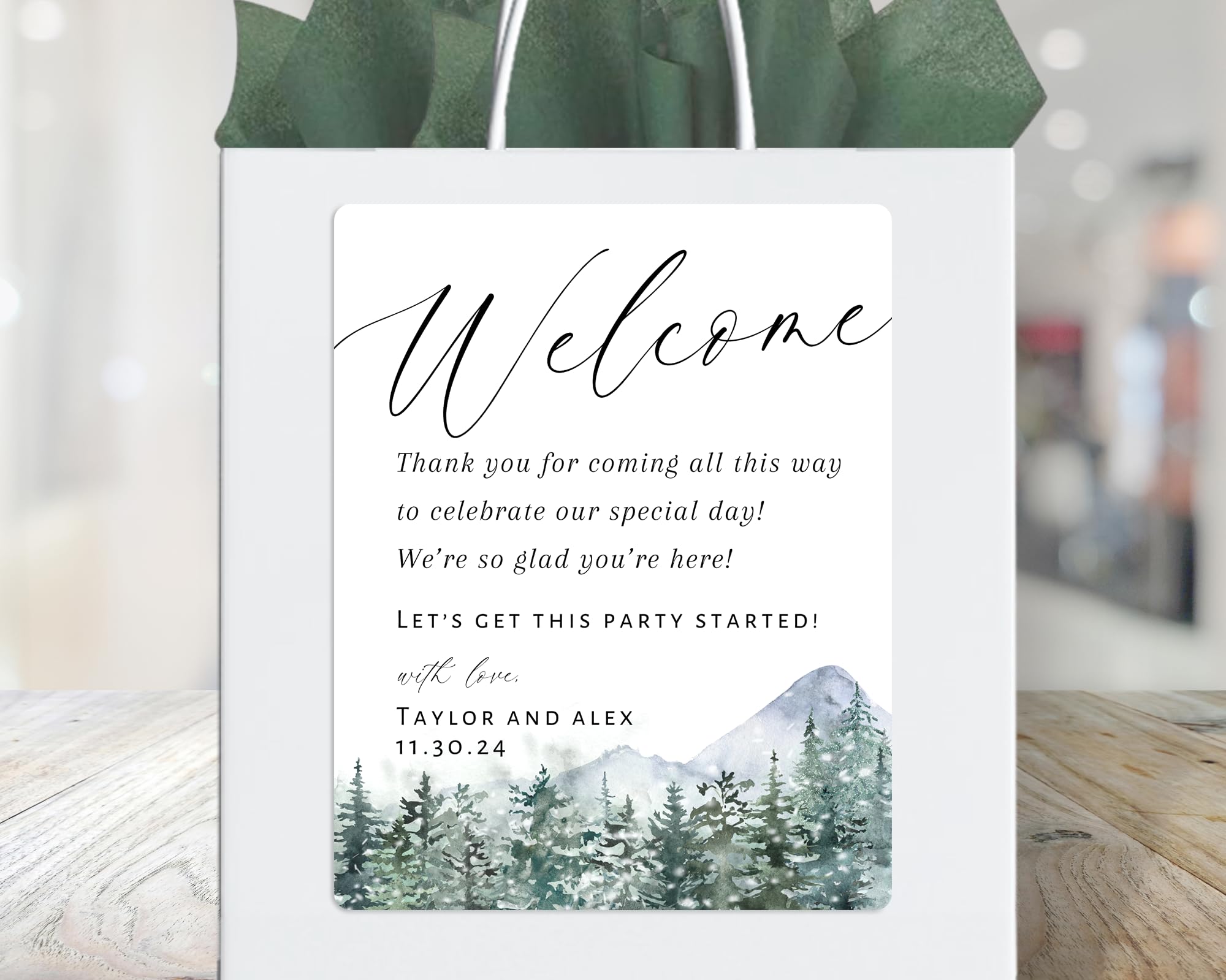 Wedding Welcome Bag Labels Personalized White Wedding Welcome Bag