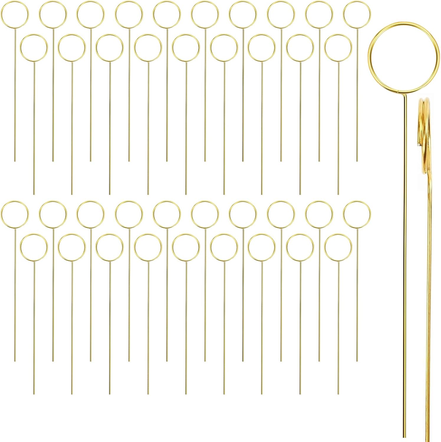 ReaJoys Floral Card Holder Picks, 40Pcs Metal Round Flower Place Card ...