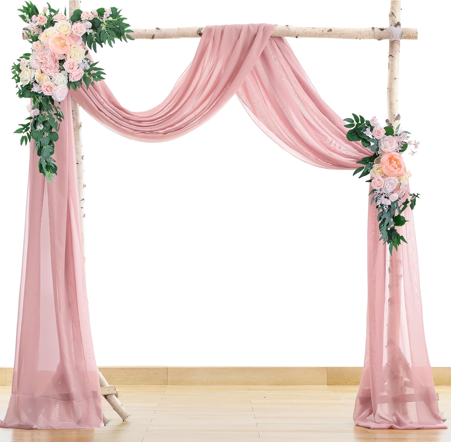 Amazon.com: Wedding Arch Draping Fabric, 1 Panel 28" x 19Ft Dusty Rose ...