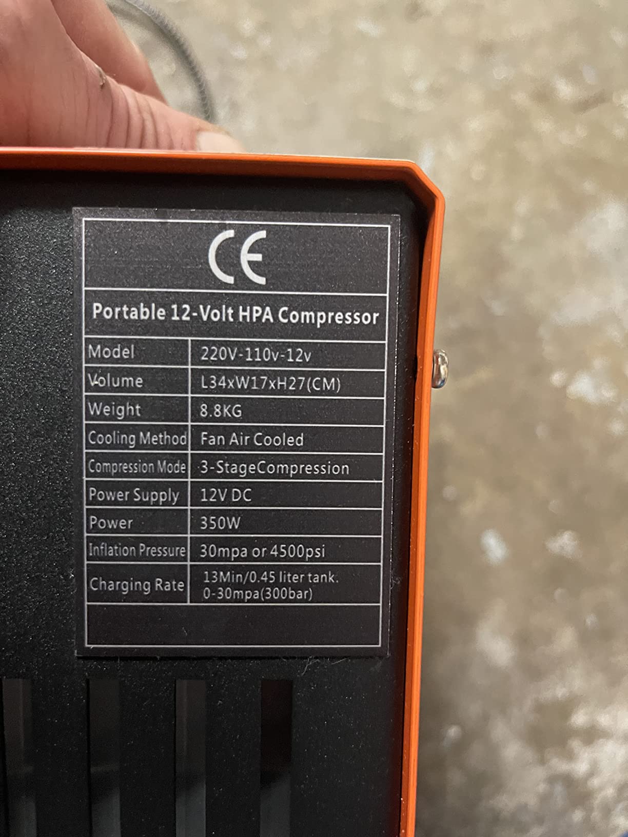 $50/mo - Finance Spritech VE3 PCP Air Compressor,Auto-Stop 4500Psi ...