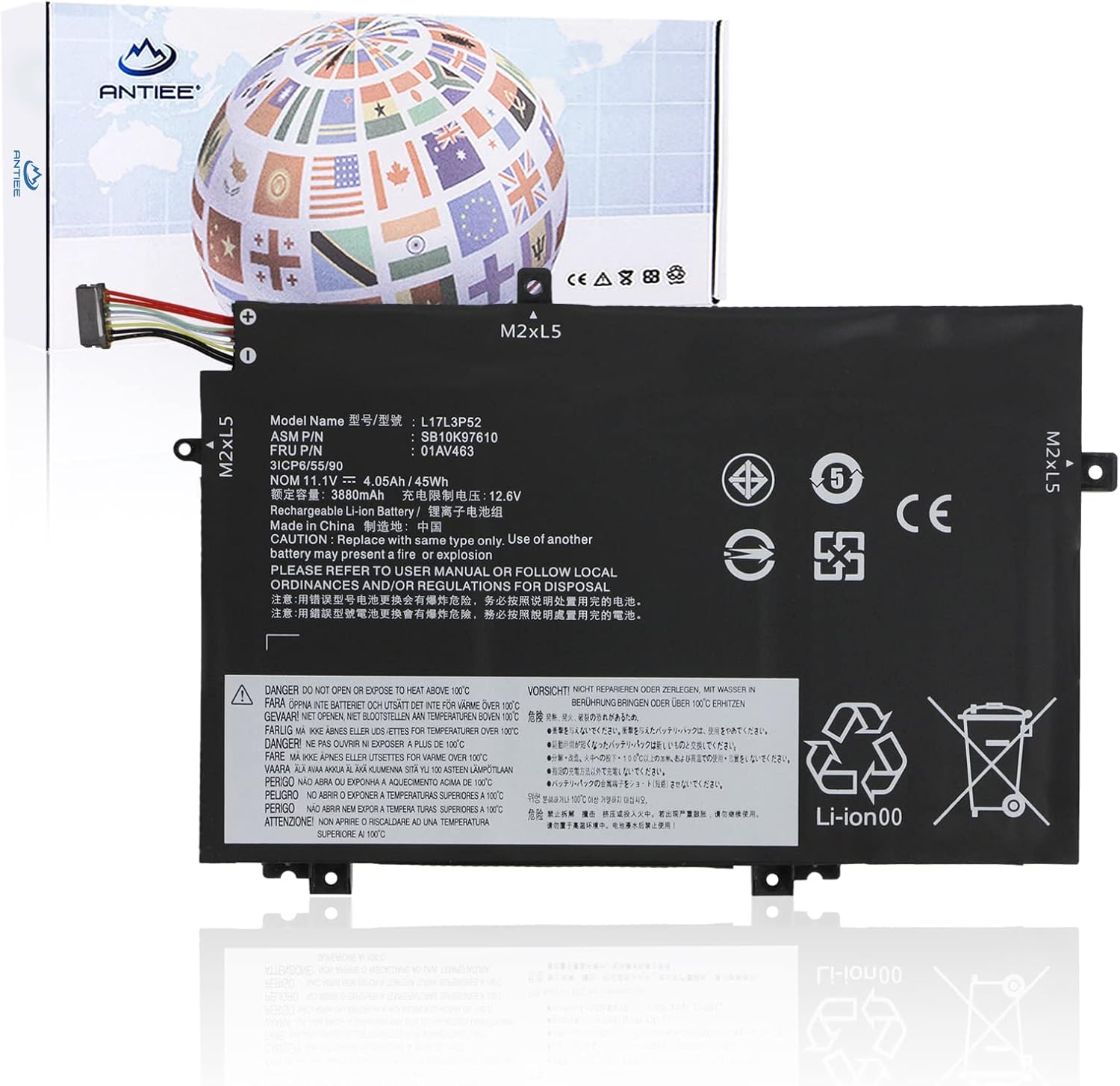 Amazon.com: ANTIEE L17L3P52 01AV463 Battery Compatible with Lenovo ...