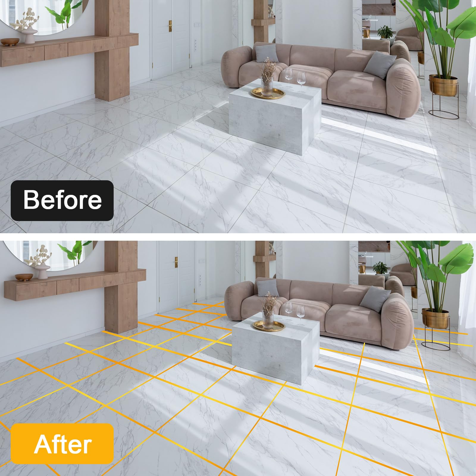 Snapklik.com : Zonon 3 Sizes Gold Self Adhesive Polyester Film Tape ...