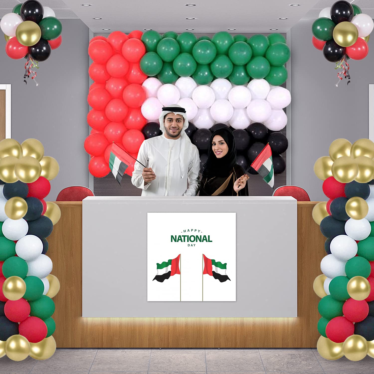 Buy 125pc Emirati National Day Party Decoration Balloons|Red White ...