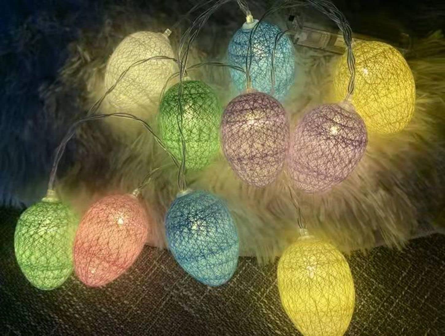 Huayifa Easter Themed Fairy Lights with,2M Egg Decorations, 10 ...