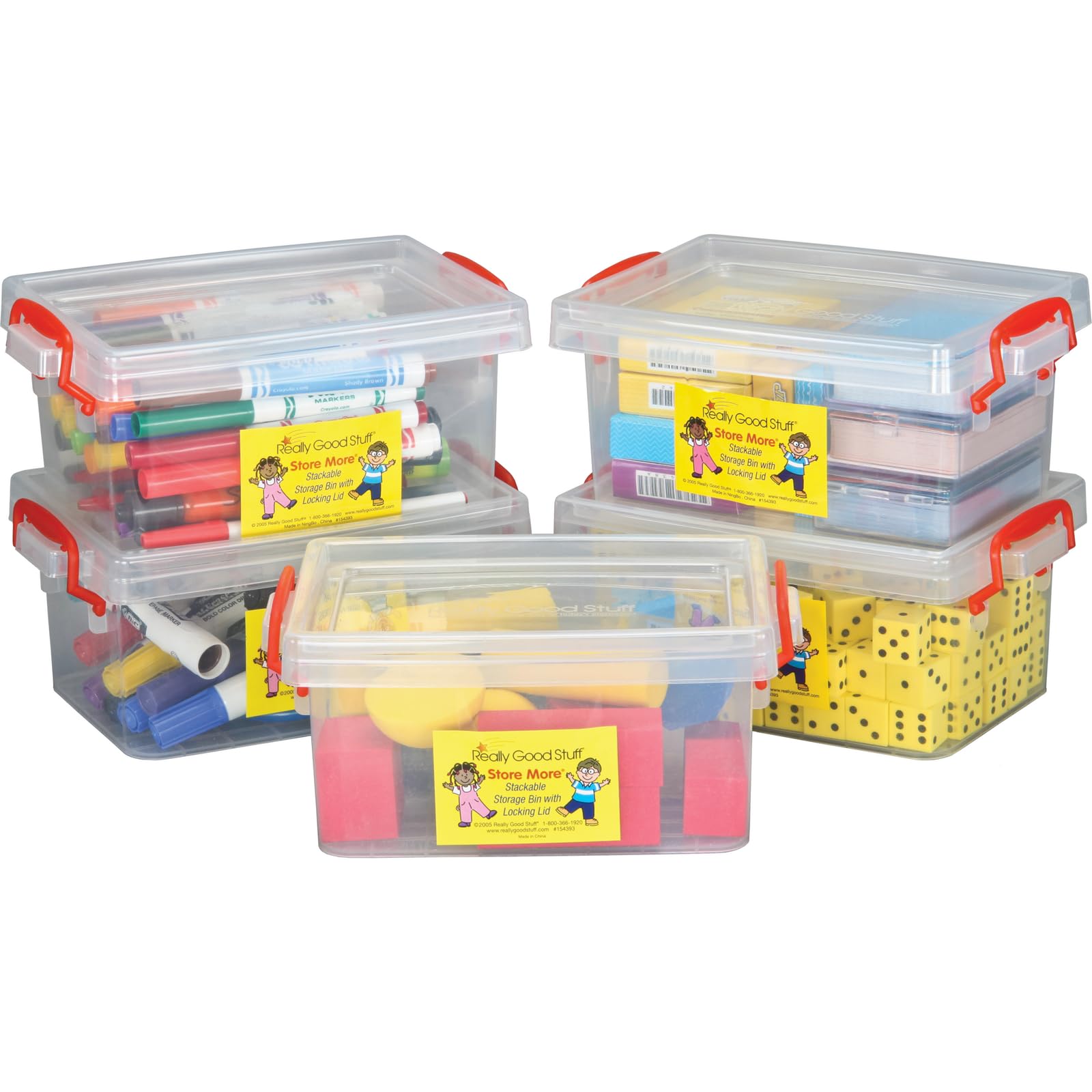 Amazon.com: Really Good Stuff Small Clear Plastic Stackable Storage ...