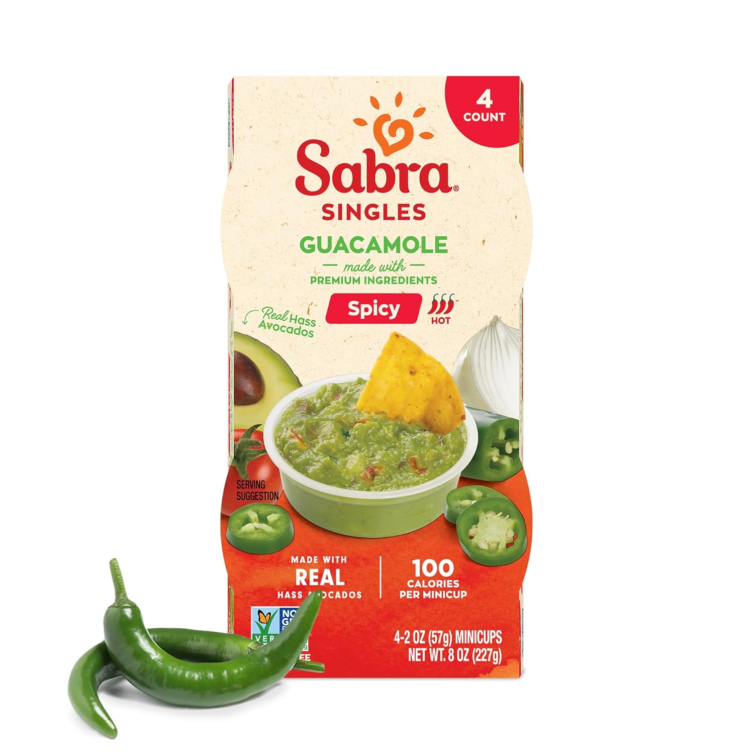 Amazon.com: Sabra Spicy Guacamole Dip Cups for On the Go Snacks ...