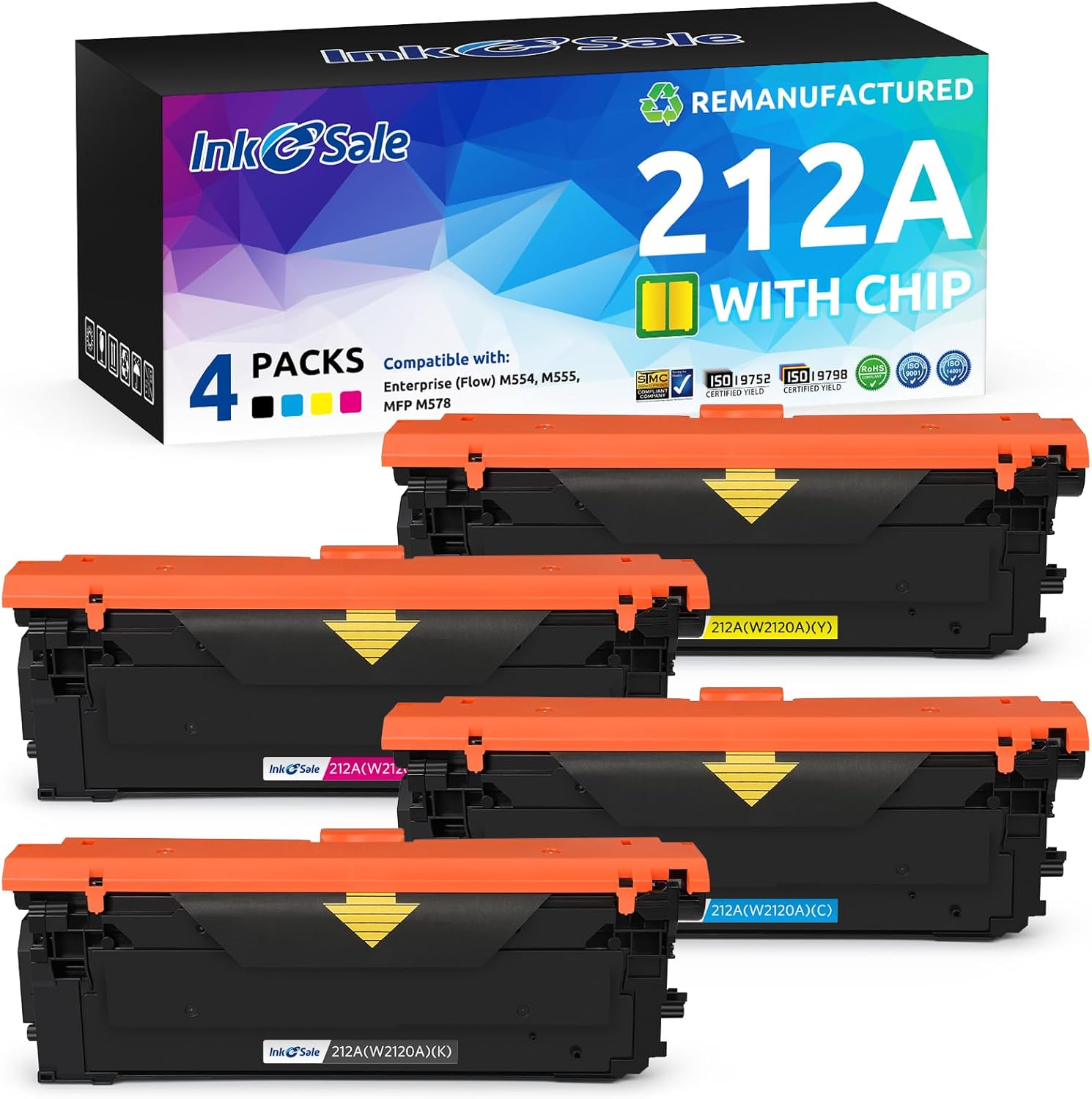 Amazon.com: 212A Toner Cartridge 4-Pack Replacement for HP 212A W2120A ...