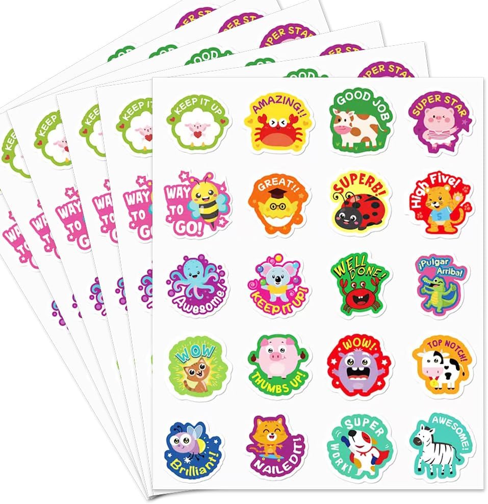Amazon.com: 120 Pieces Teacher Stickers for Grading, Reward and Good ...