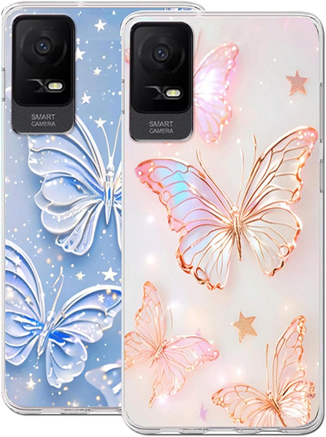Amazon.com: B-wishy 2 Pack Pretty Elegant Butterfly Glitter Case for ...