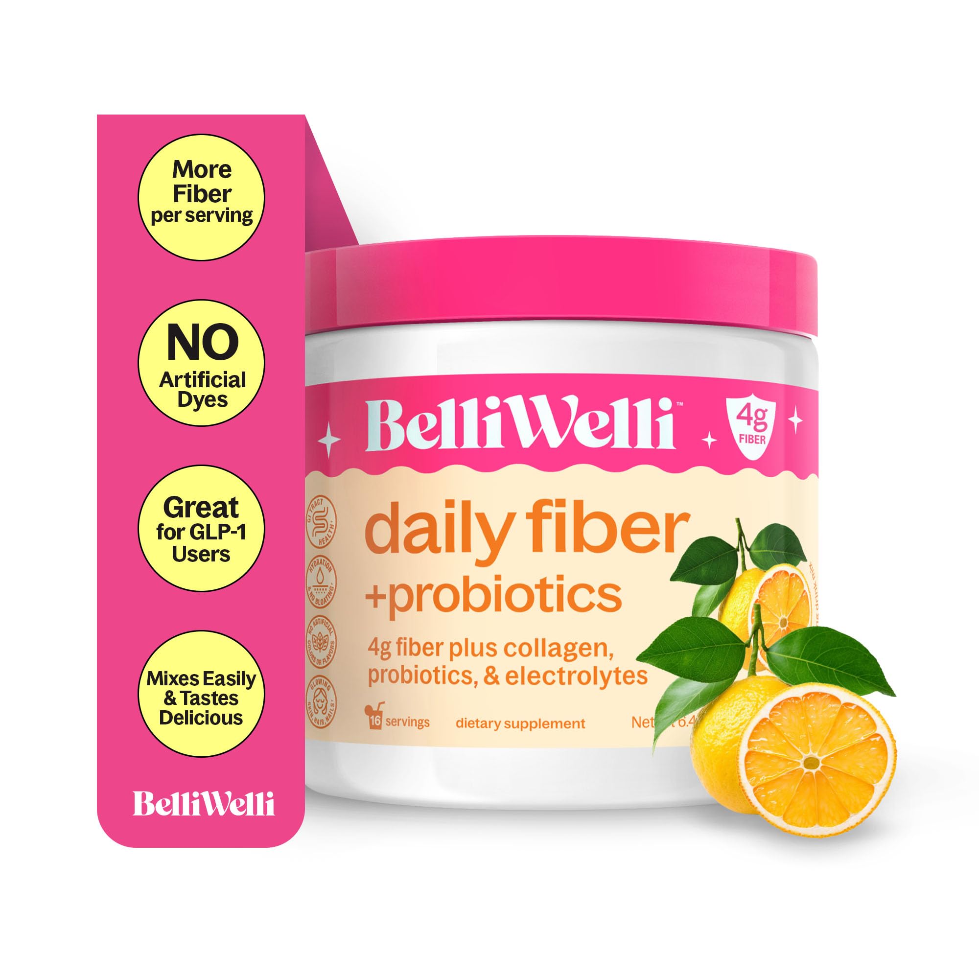 Amazon.com: Belli Welli Daily Fiber Supplement Powder with Collagen ...