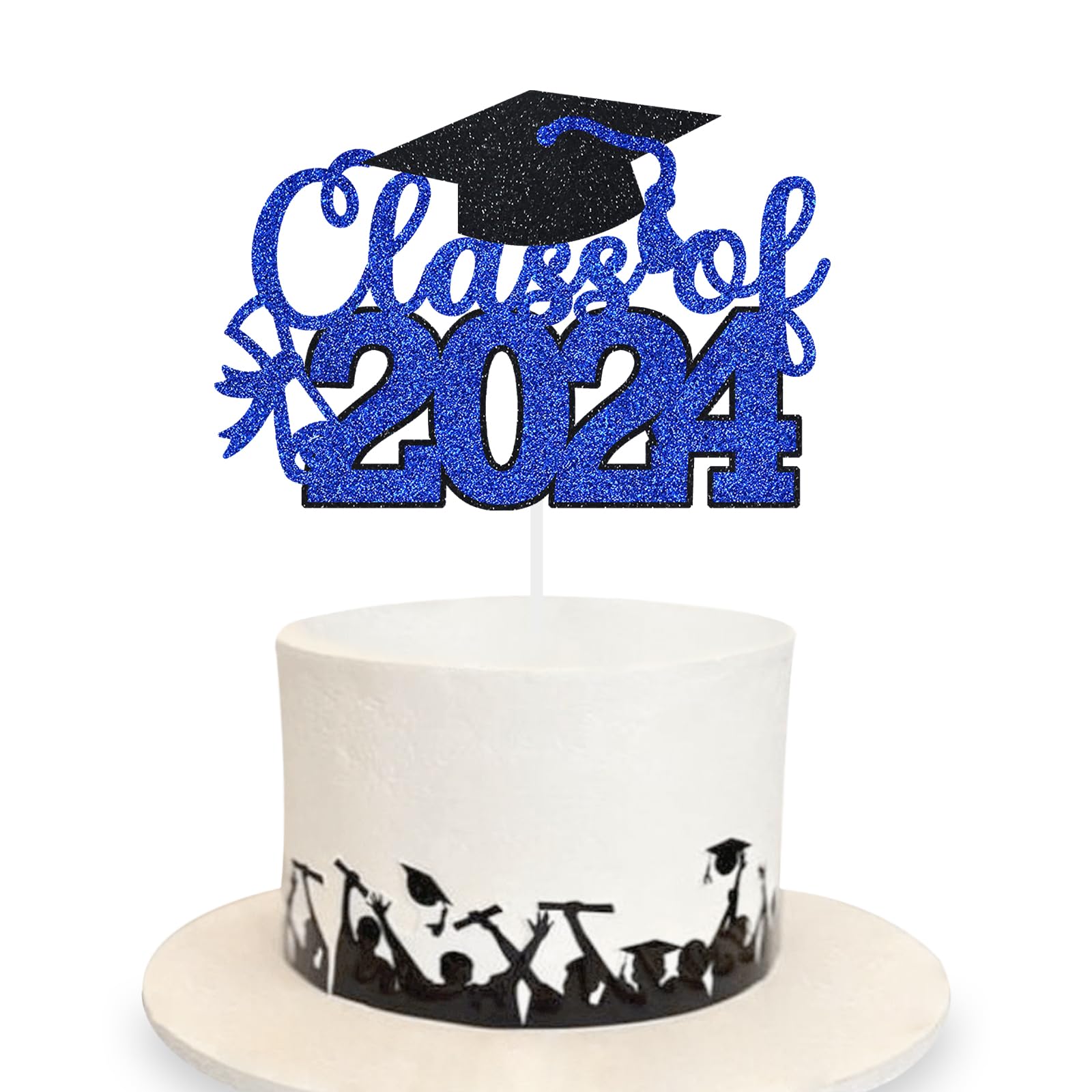 Amazon.com: Graduation Cake Topper 2024 Grad Party Decoration Glitter ...