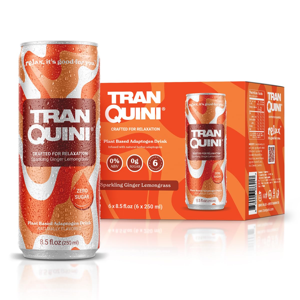 Amazon.com: Tranquini Calming Drink With Herbal Adaptogens | Sparkling ...