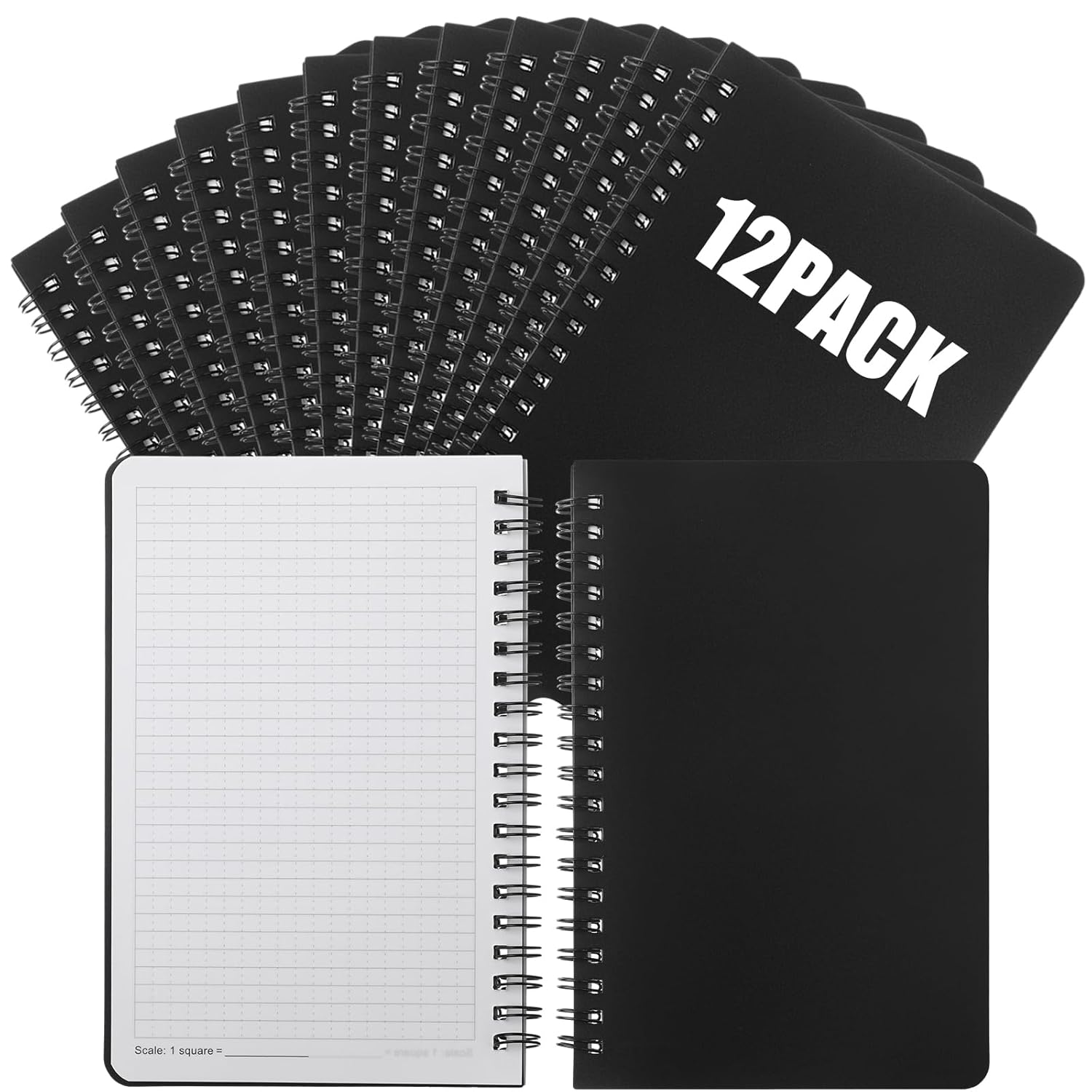 Jetec 12 Pack Waterproof Spiral Notebook Stone Paper Tactical All ...