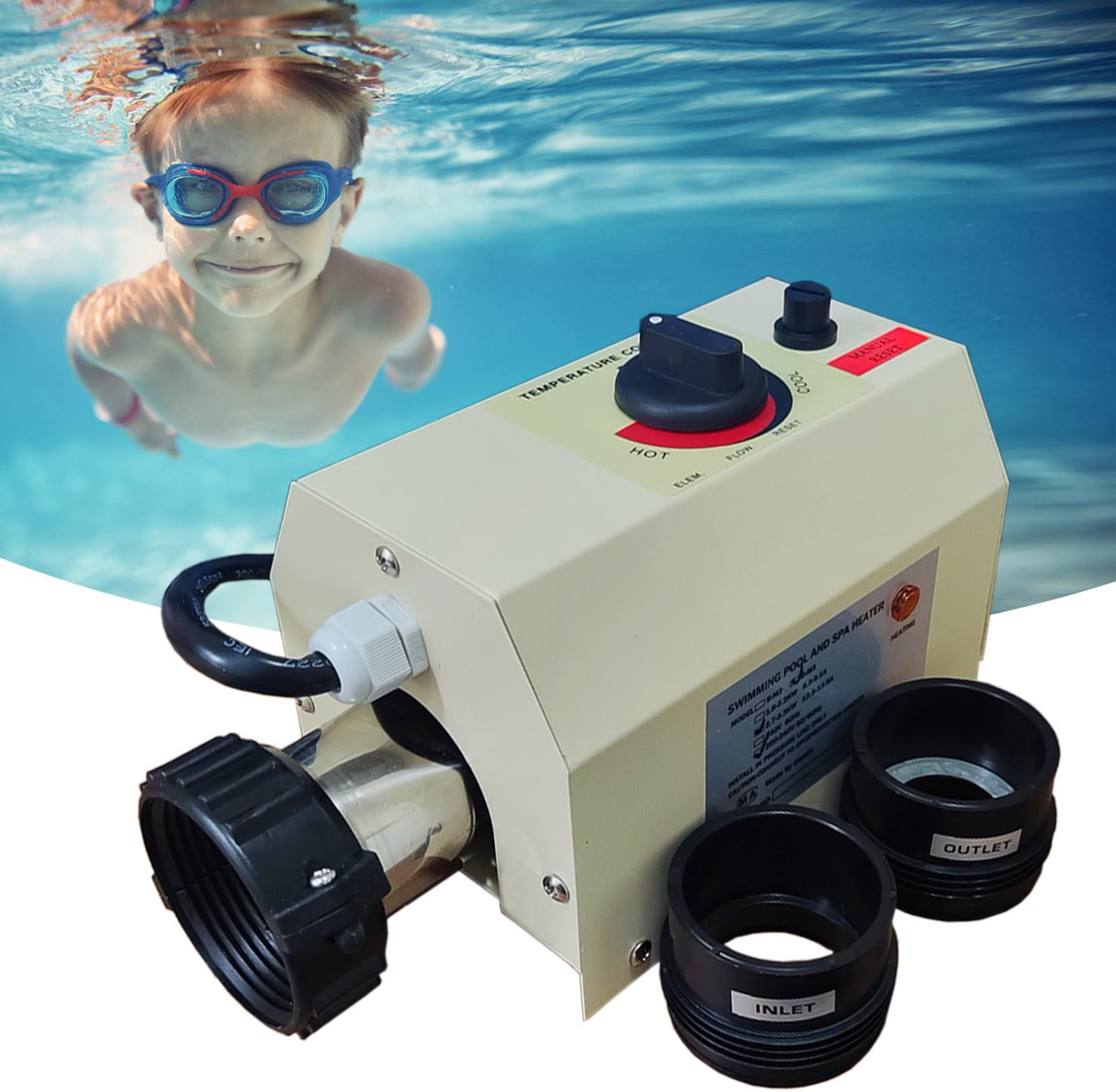 Amazon.com : Vanbolt Pool Heater-3KW 220V 240V Electric Pool Water ...