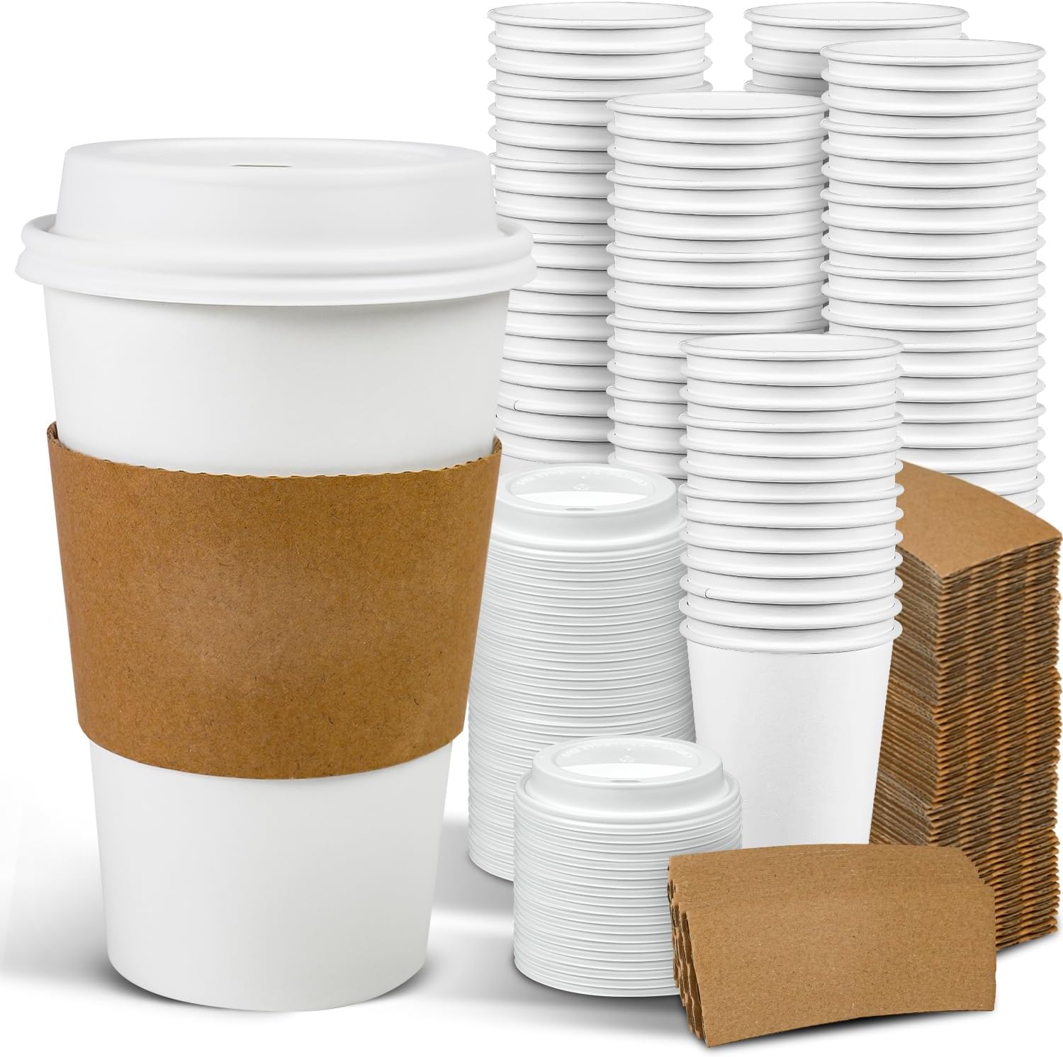 Amazon.com: AVCO INDUSTRIES 12oz Eco-Friendly Paper Coffee Cups with ...