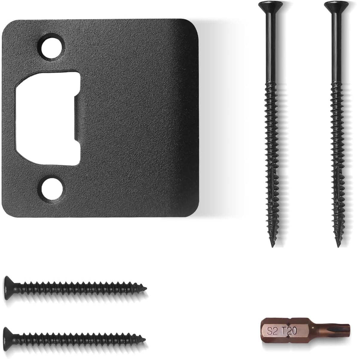 MOSECYOU Extended Strike Plate 2-1/4" x 2-1/4", Matte Black, Heavy Duty ...