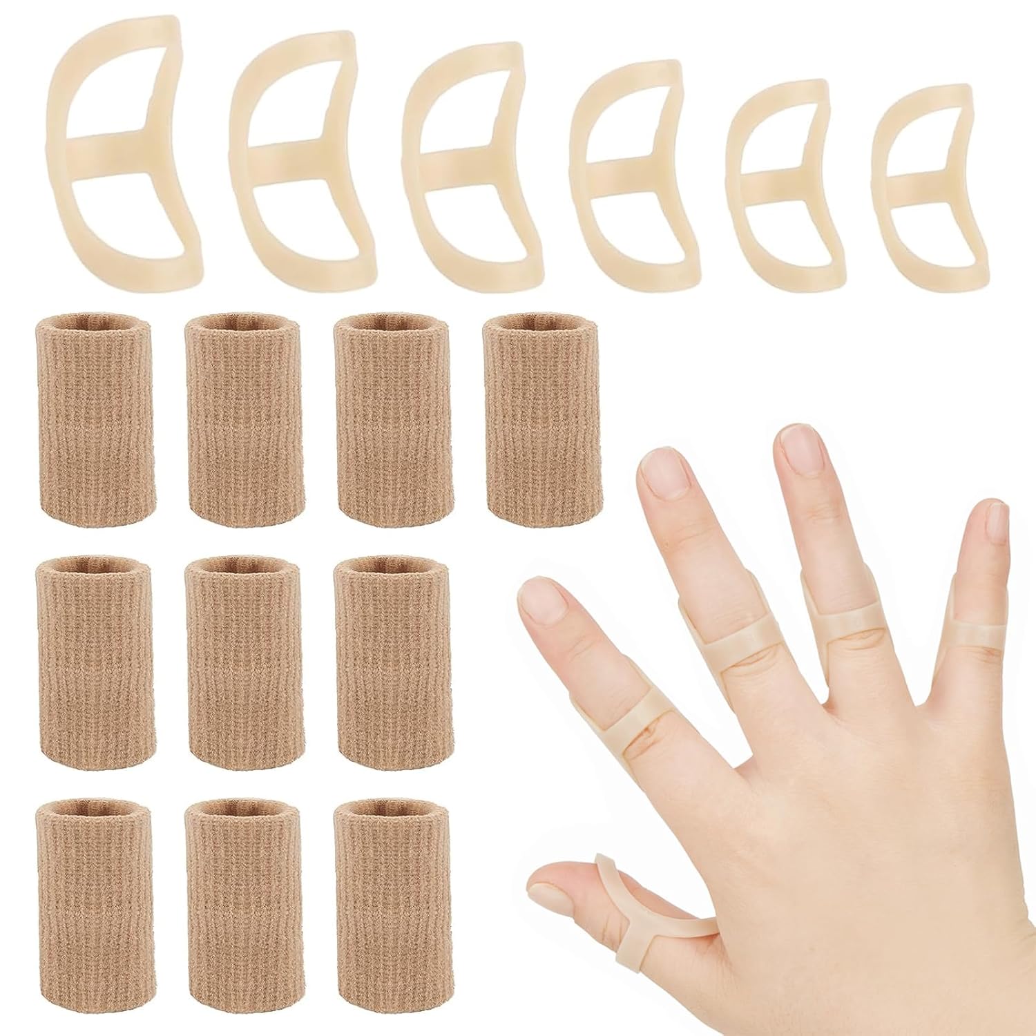 Amazon.com: hautllaif 6Pcs Oval Finger Splints with 10Pcs Finger ...