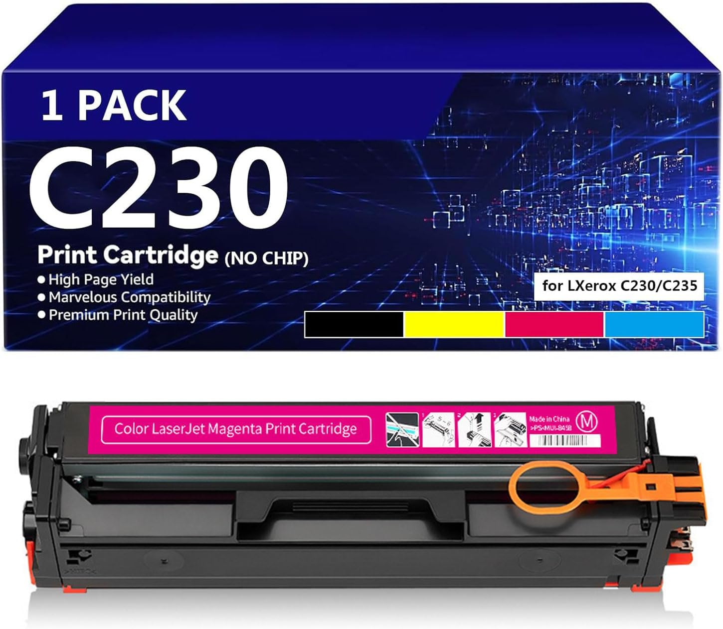Cartouche de Toner C230 K/C/M/Y pour imprimante Xerox C230/C235 ...