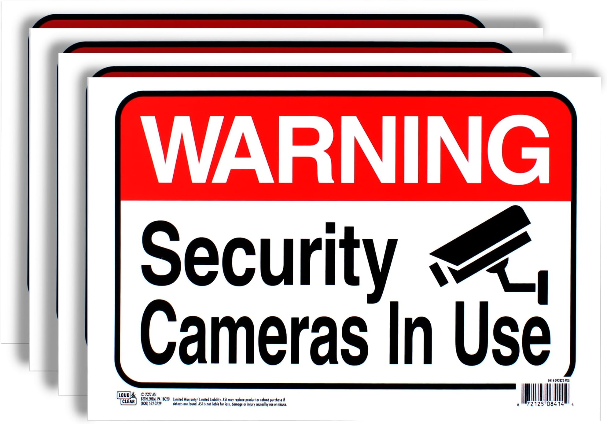 Amazon.com: Hillman 843296 Security Cameras in Use Sign, 10 in. x 14 in ...