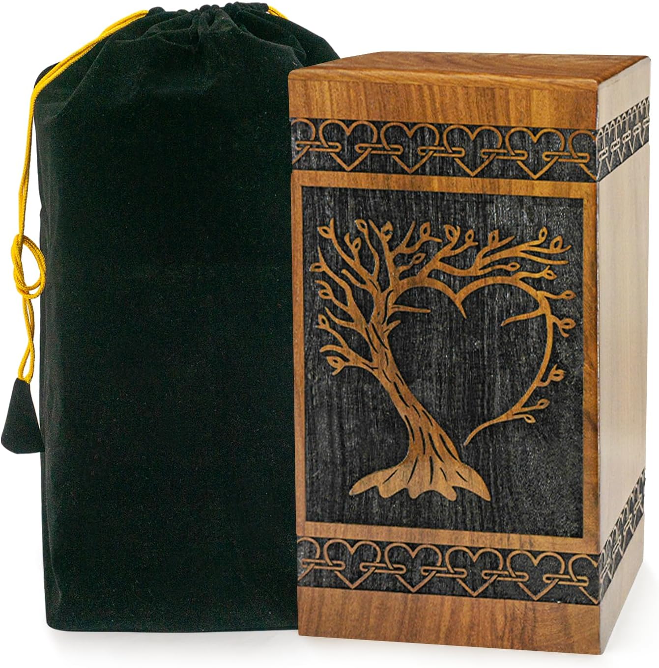 Amazon.com: Rosewood Urn for Human Ashes - Tree of Life Wooden Urn Box ...