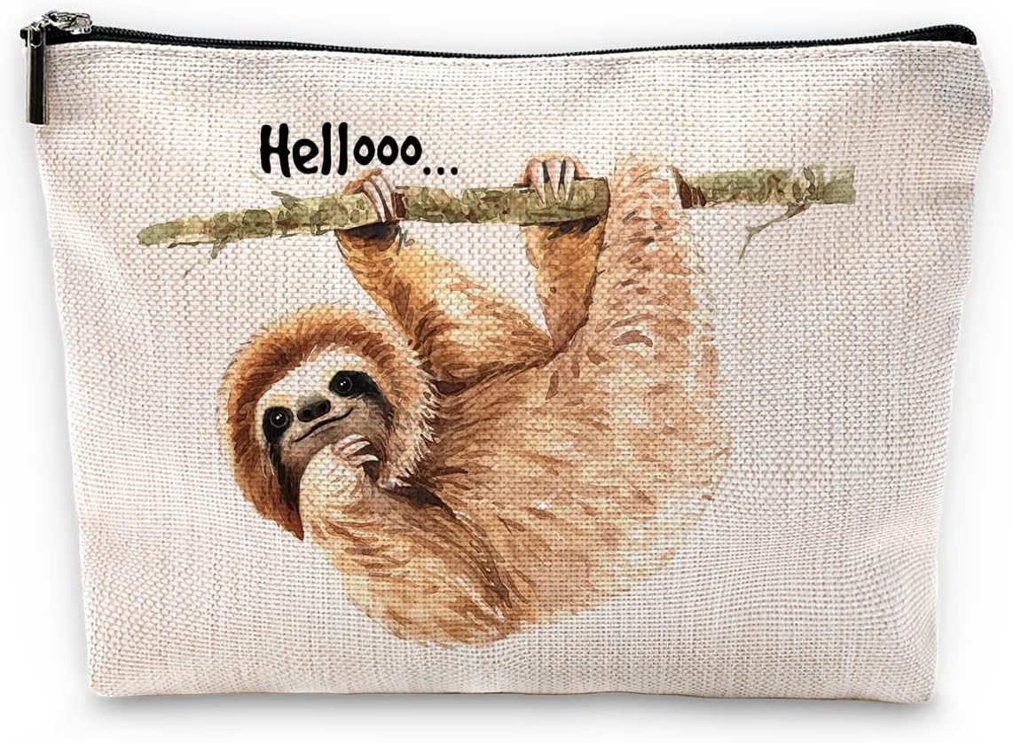 Amazon.com: Hello Funny Sloth Wild Animal Makeup Bag, Cute Hanging ...