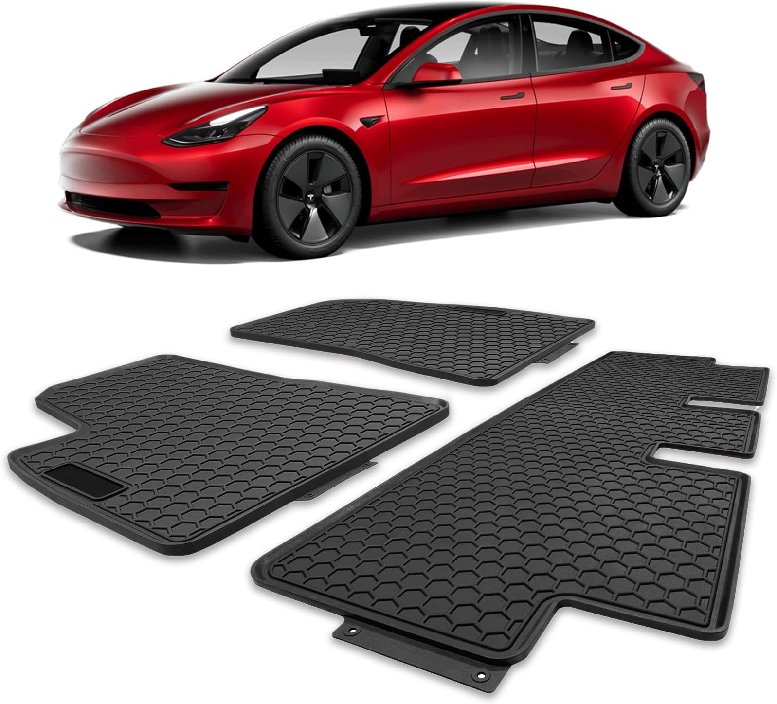 Amazon.com: Houseables Tesla Model 3 Floor Mats, All Weather Liners, 6 ...
