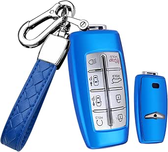 Amazon.com: TECART Key Case Cover Fit For Hyundai Genesis GV70 GV80 ...