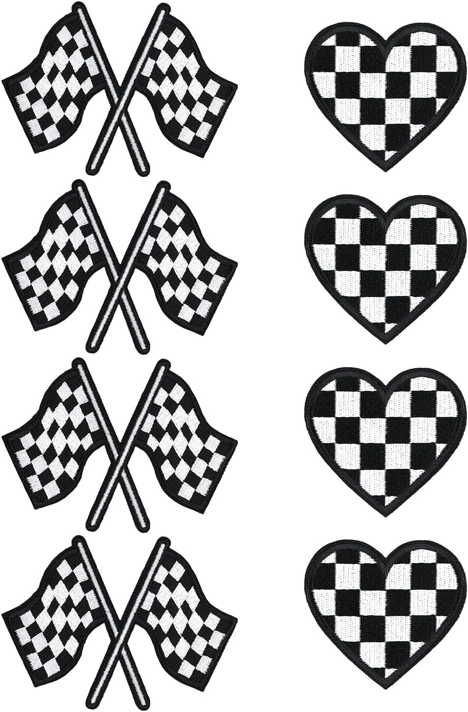 Amazon.com: 6pcs Checkered Racing Flag Patches, Racing Flag Iron on ...