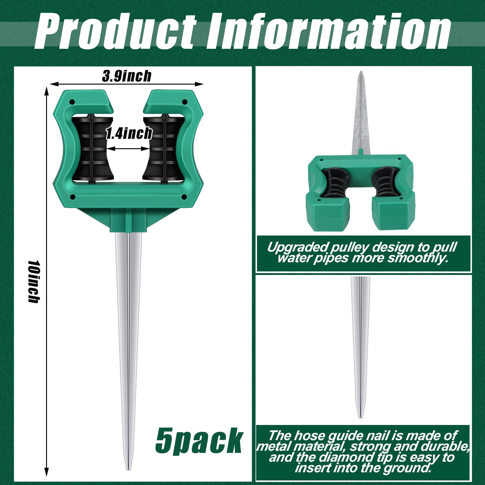 Snapklik.com : 5 Pcs Hose Guide For Garden 10 Inch Rust Proof Metal ...