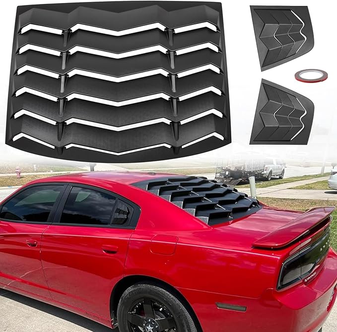 Amazon.com: Rear+Side Window Louvers for 2011-2023 Dodge Charger SXT ...