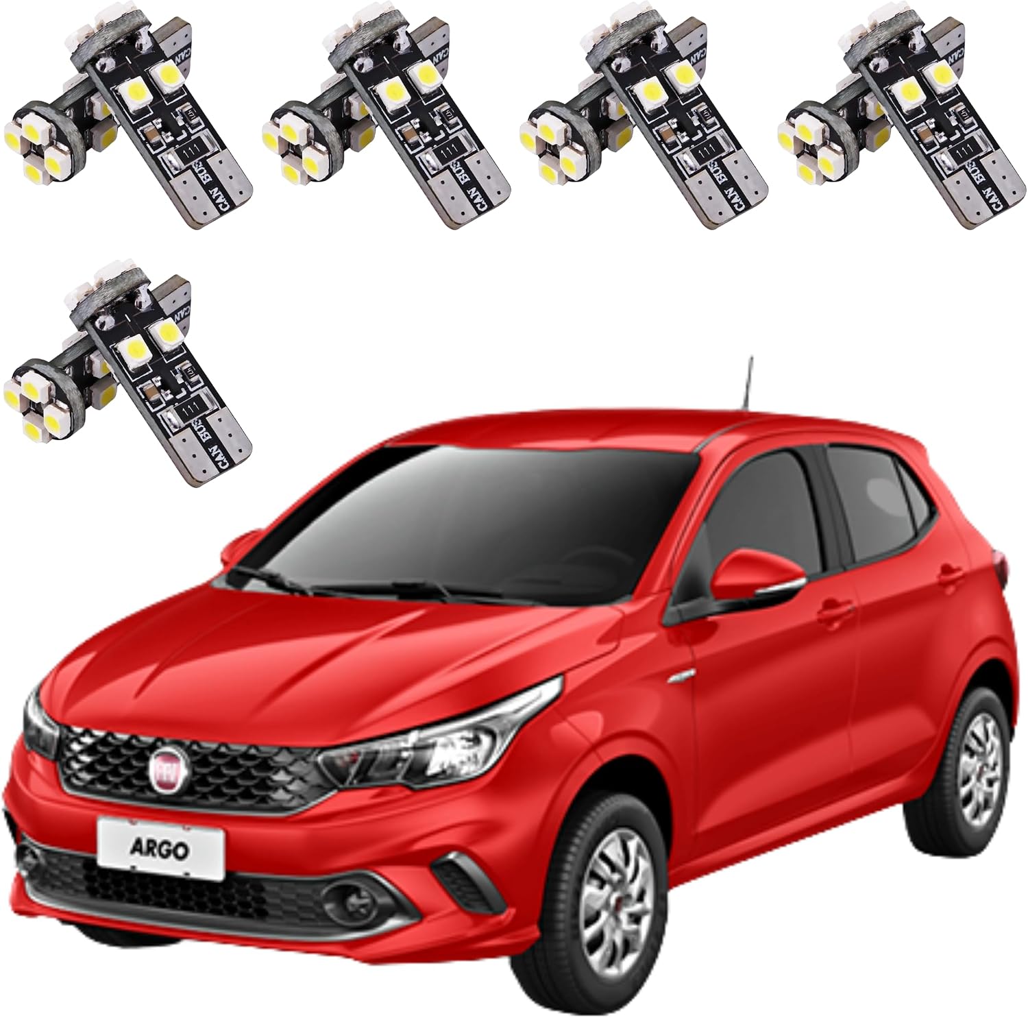 Kit Lâmpada Led T10/Pingo Fiat Argo 2017/2023 Canbus | Amazon.com.br