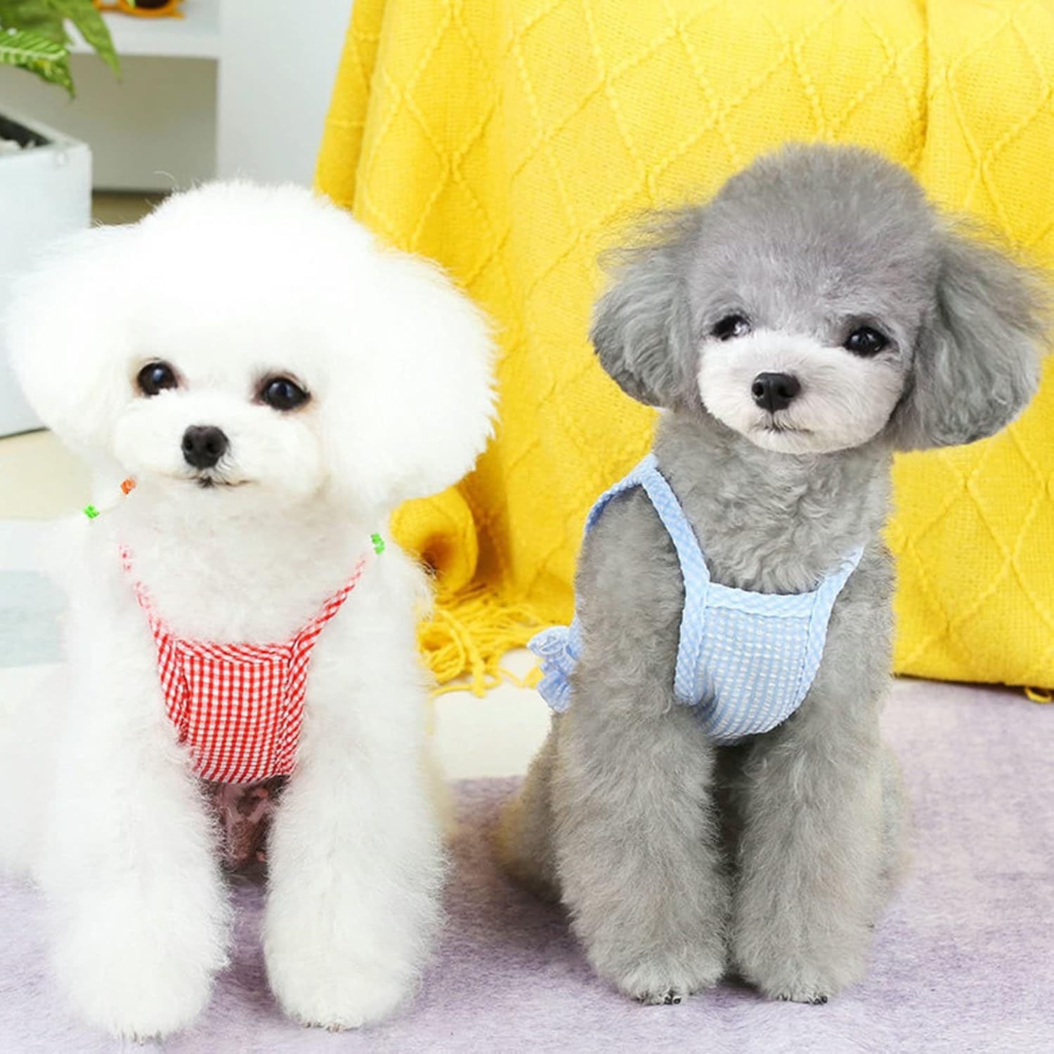 Generic Pet Dress Comfortable Soft Sleeveless Plaid Print Pet Puppy Dog ...