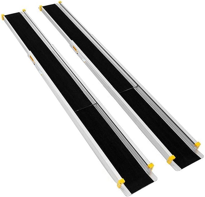 Amazon.com: Goplus Wheelchair Ramp, Adjustable Portable Aluminum Ramps ...