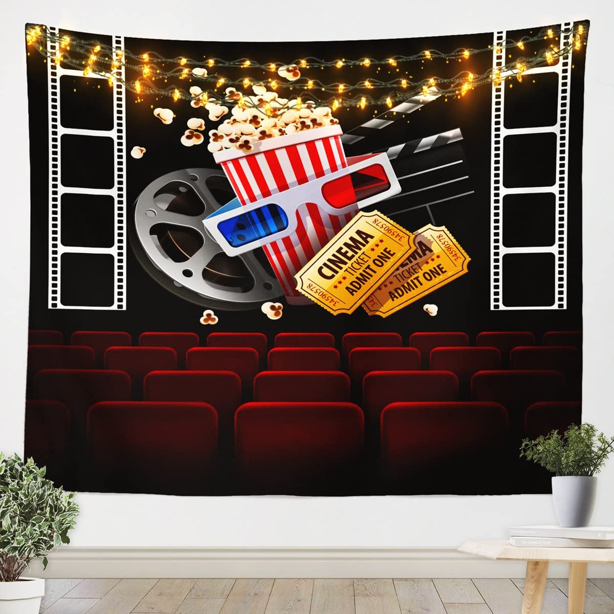 Amazon.com: Movie Theme Tapestry Movie Theater Style Wall Tapestry ...