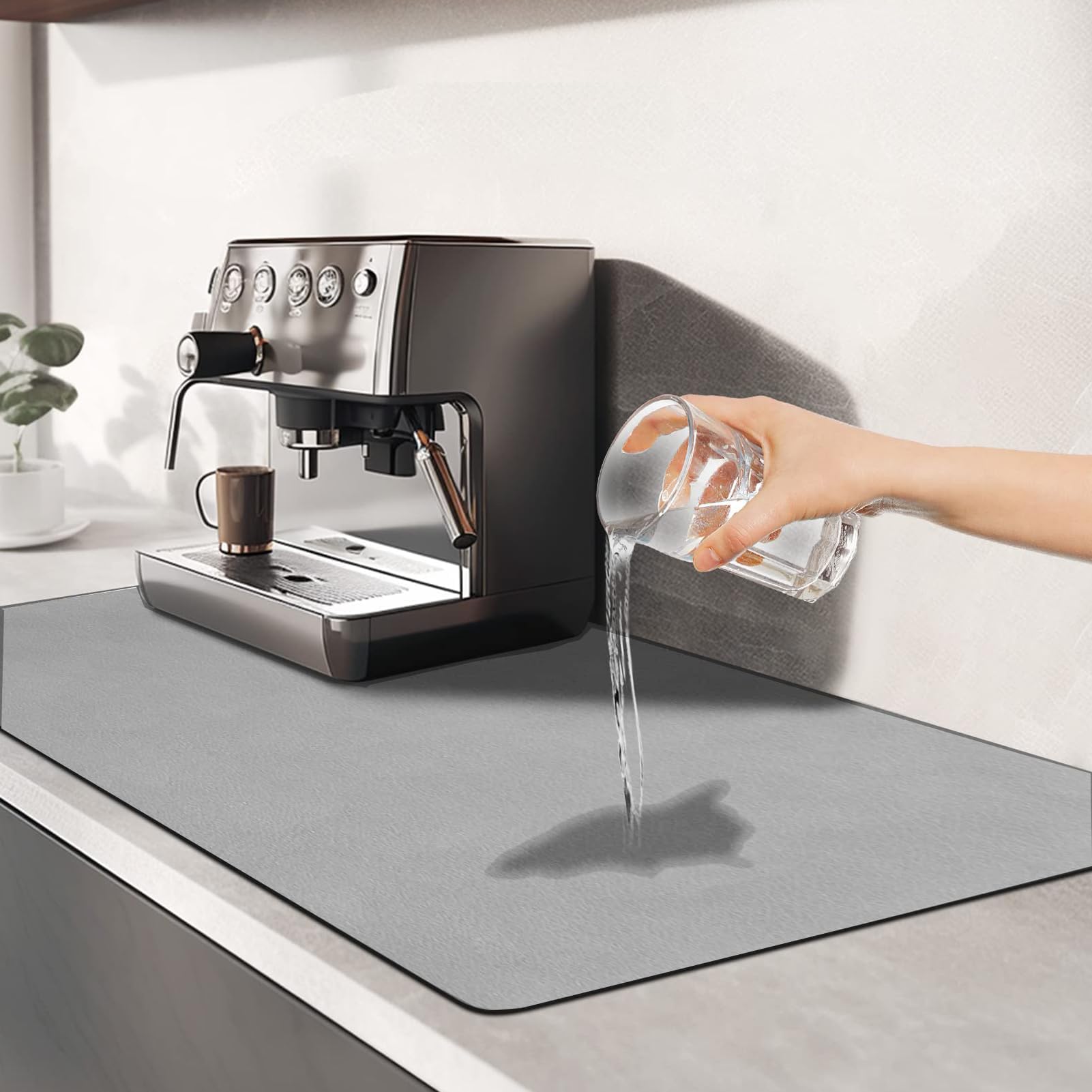 CHROME CLUB Stone Drying Mat for Kitchen Counter - Collapsible ...