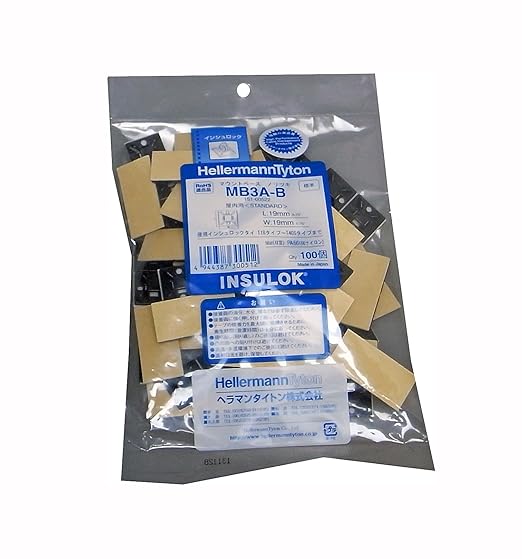 Amazon.co.jp: ヘラマンタイトン マウントベースMB3A-B粘着付 100P 黒 標準 屋内用 l・w:19・19mm: DIY ...