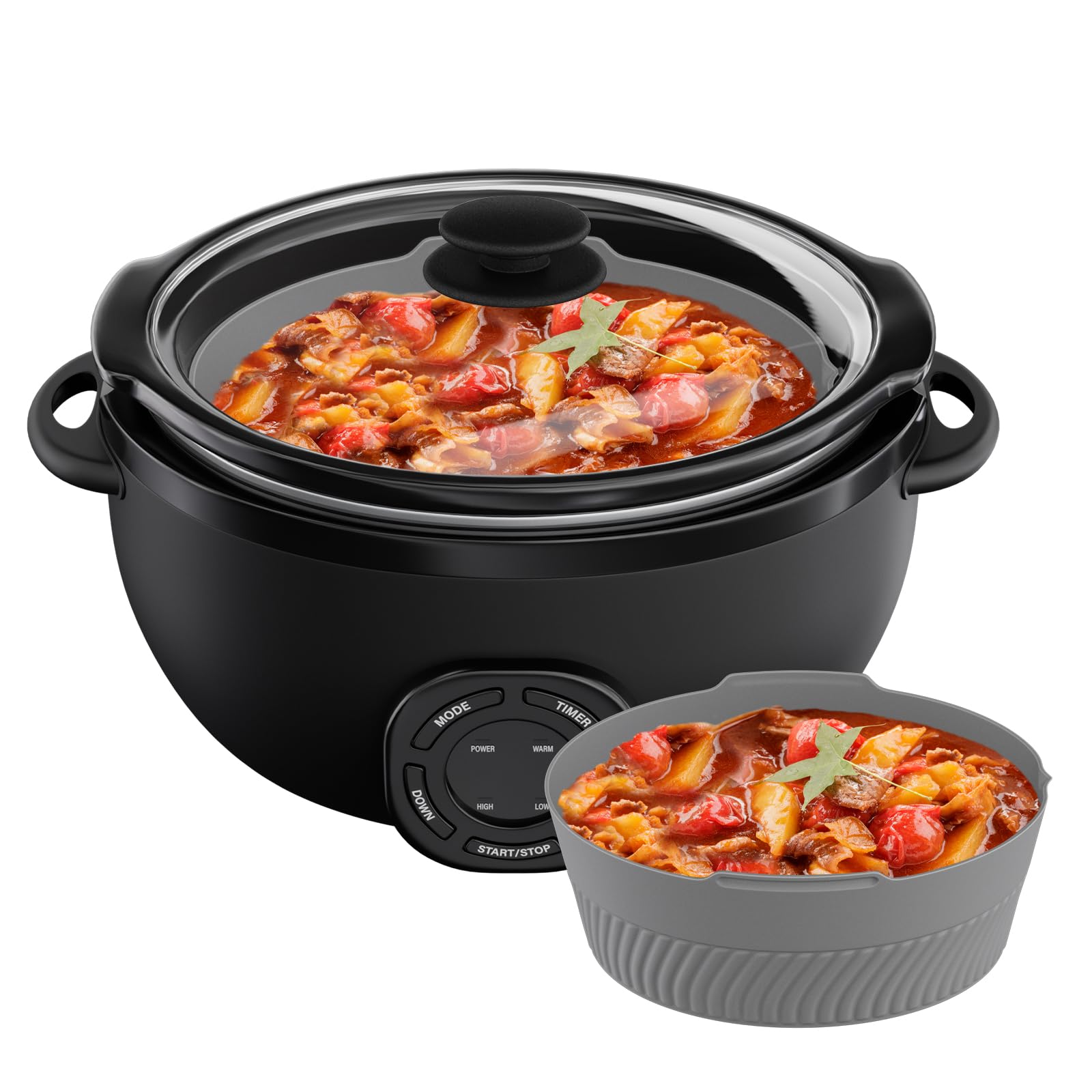 Amazon.com: spoonlemon 7 Quart Slow Cooker, Electric Slow Cooker Oval ...