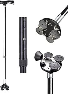 Amazon.com: Power Senior Walking Cane for Men & Women - Small Base Quad Cane with Pivot Tip ...
