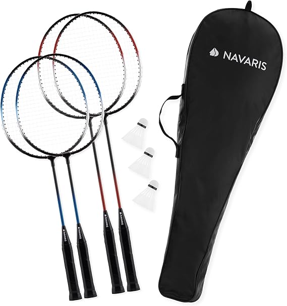 Navaris Family Badminton Set - Badminton Kit with 2 Rackets for Adults ...