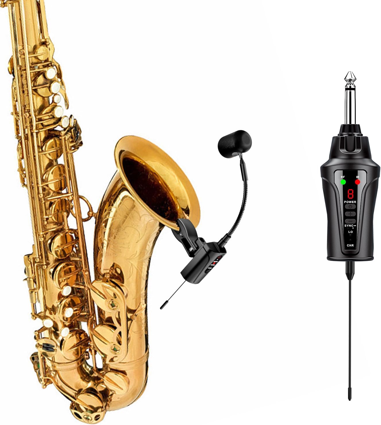 Amazon.com: ACEMIC UHF Wireless Saxophone Microphone System Wireless ...