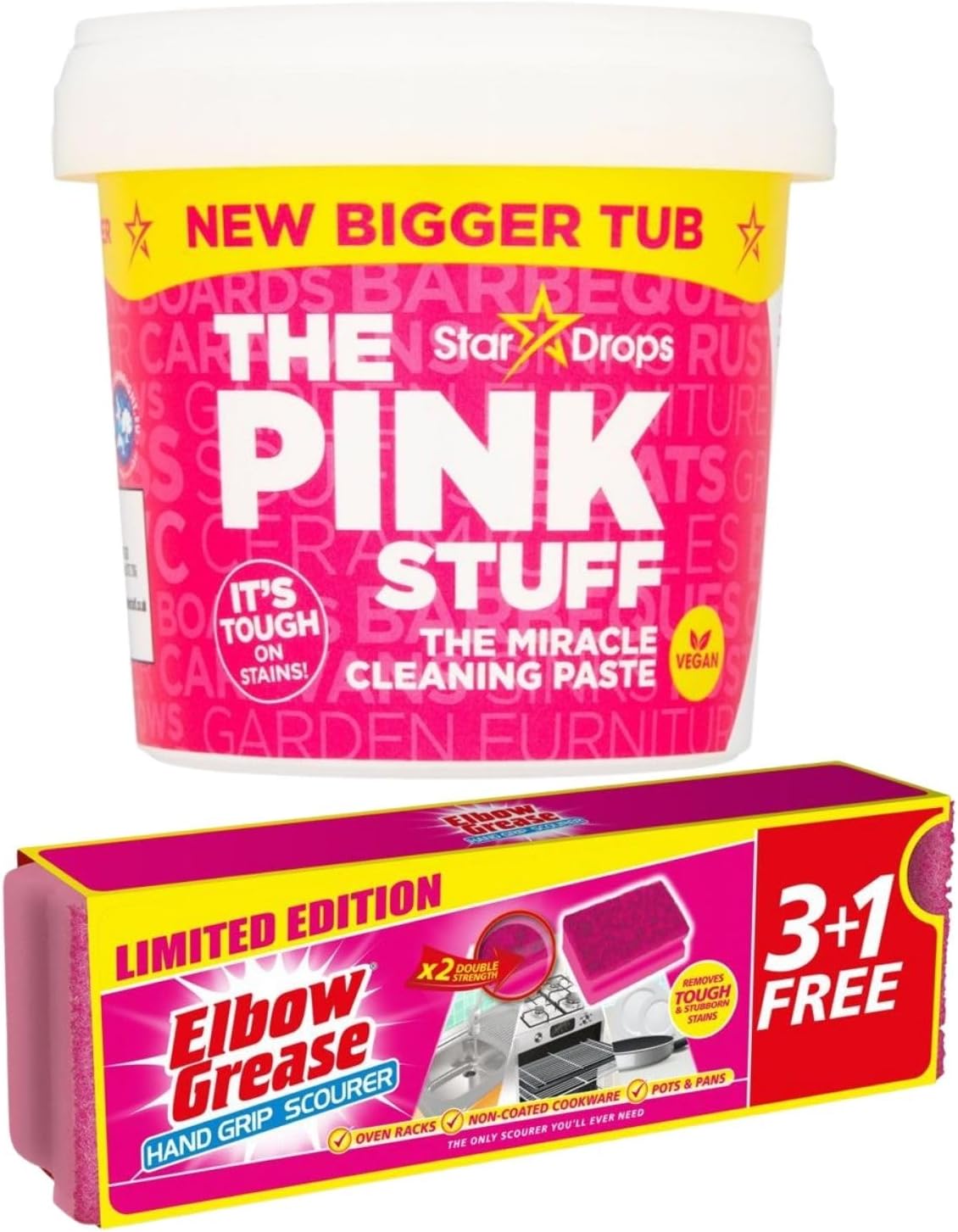 Pink Stuff Paste & Pink Elbow Grease Scouring 4 Pack Bundle - The ...