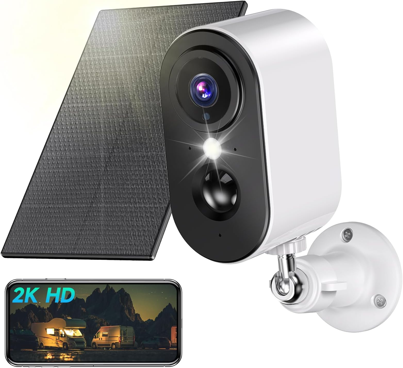 kebruma 2K Security Camera Outdoor Wireless - Flood Light WiFi Battery ...