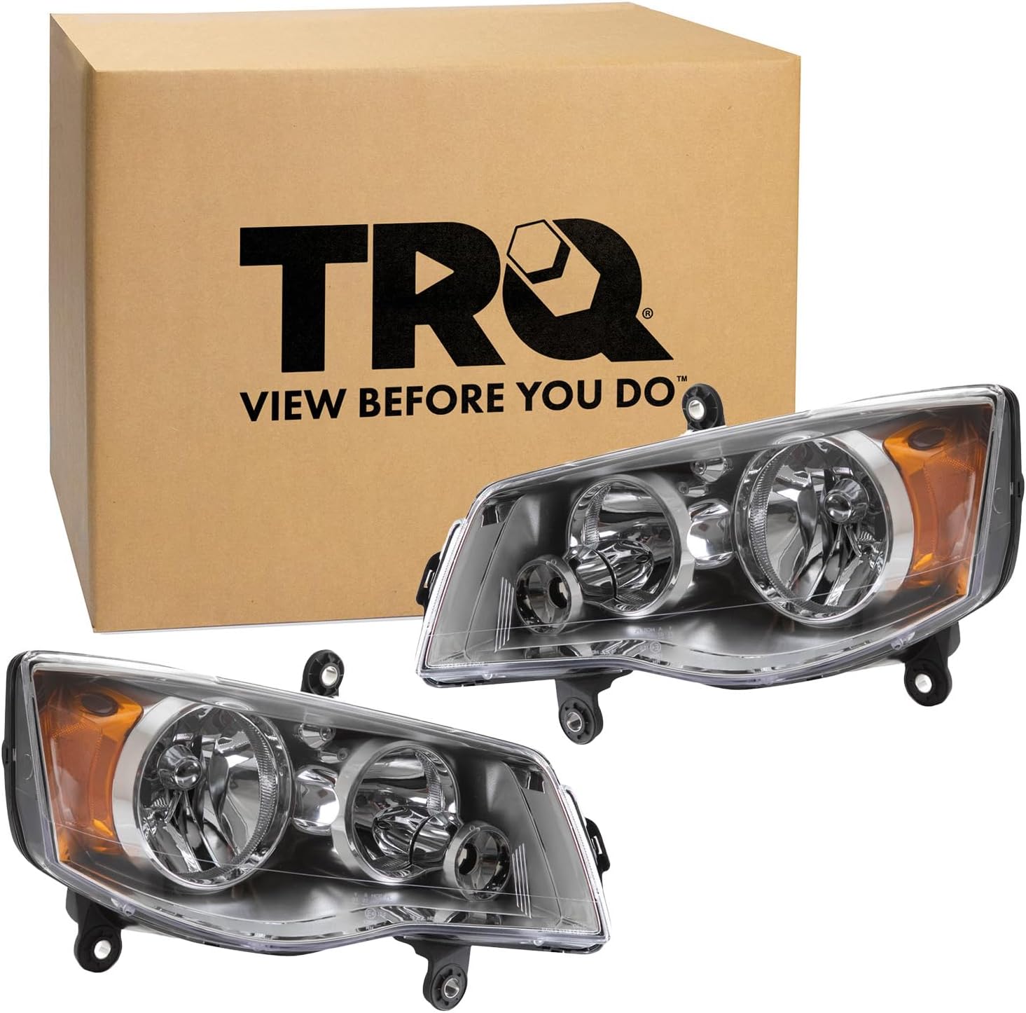 Amazon.com: TRQ Driver & Passenger Side Headlight Assembly Set ...