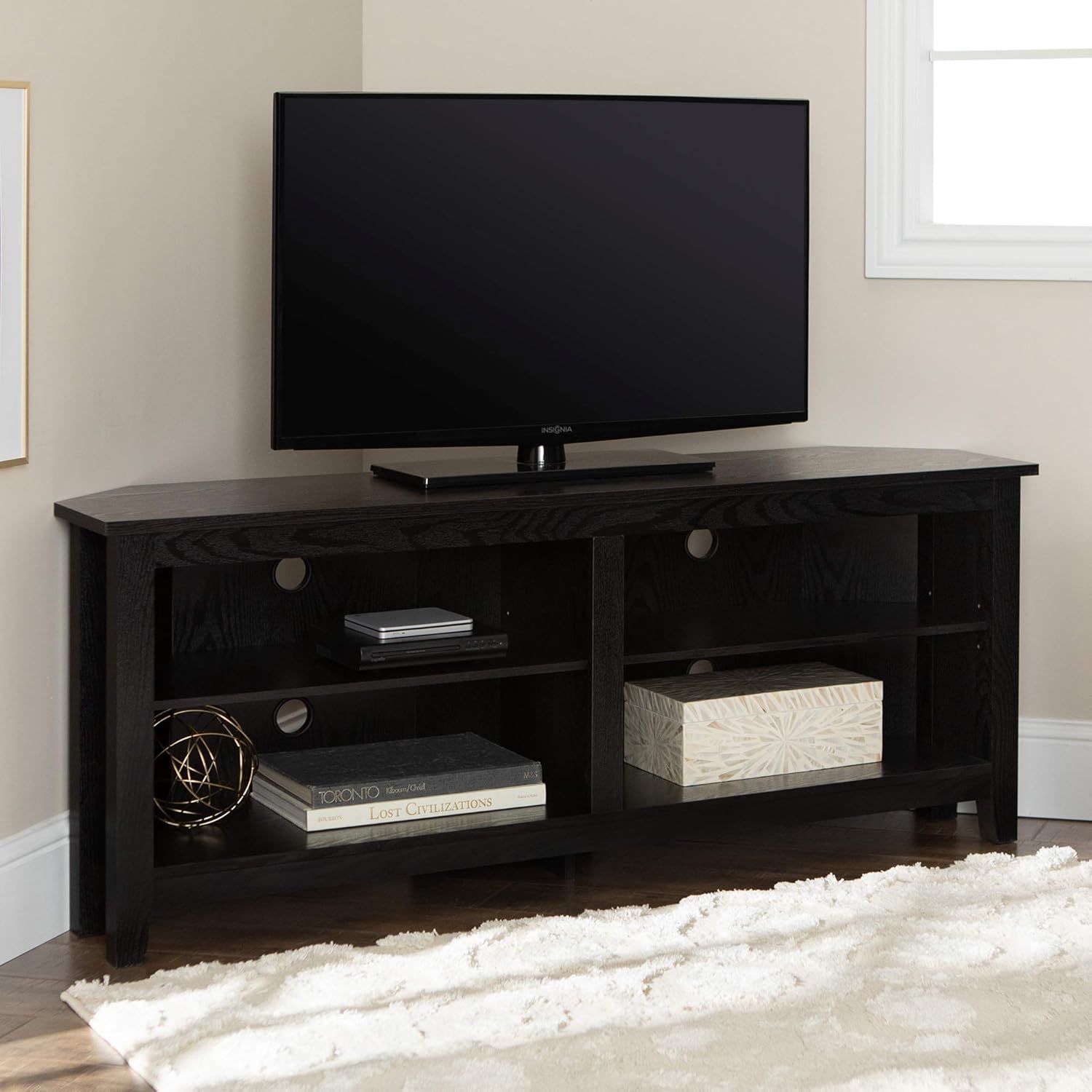 Amazon.com: Walker Edison Maxwell Classic 2 Shelf Corner TV Stand for ...