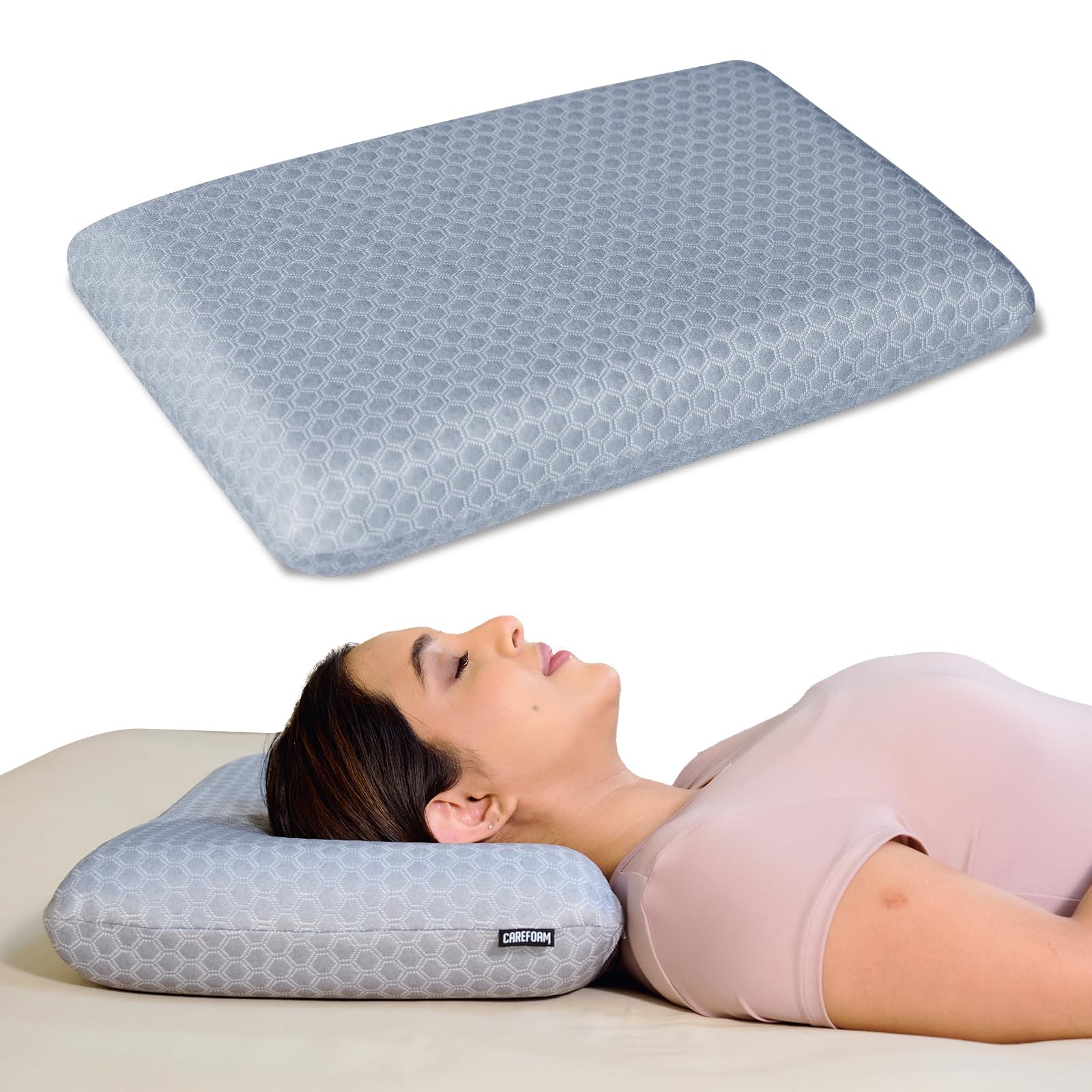 CareFoam Orthopedic Memory Foam Pillow for Comfortable Sleep, Neck ...