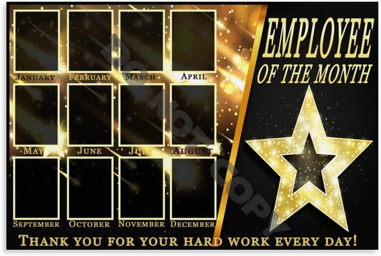 Amazon.com: ONNAT Star Employee Recognition Poster (2226) Canvas Wall ...