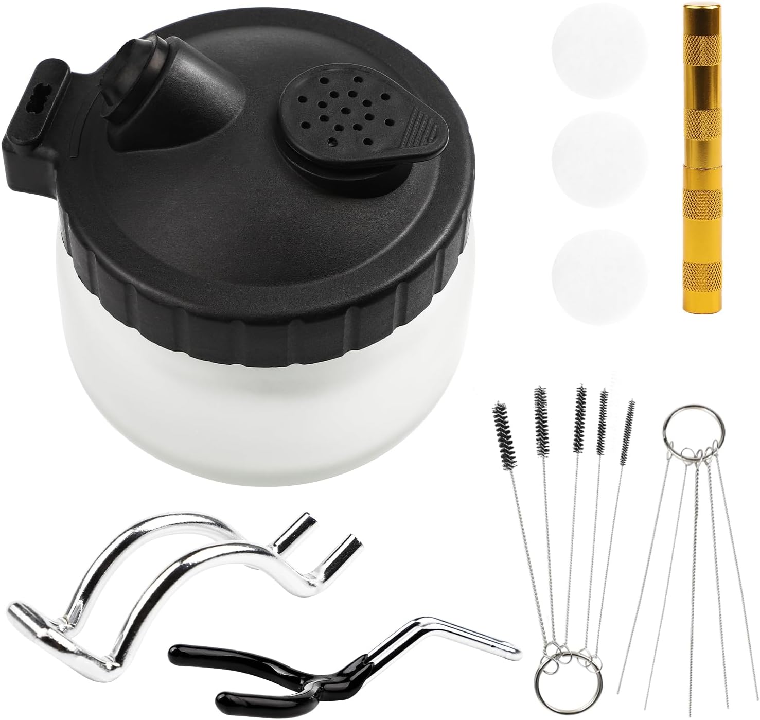 TIMBERTECH ABPST01 Airbrush-Set mit Adapter, Schlauch, Düsen und Nadeln ...